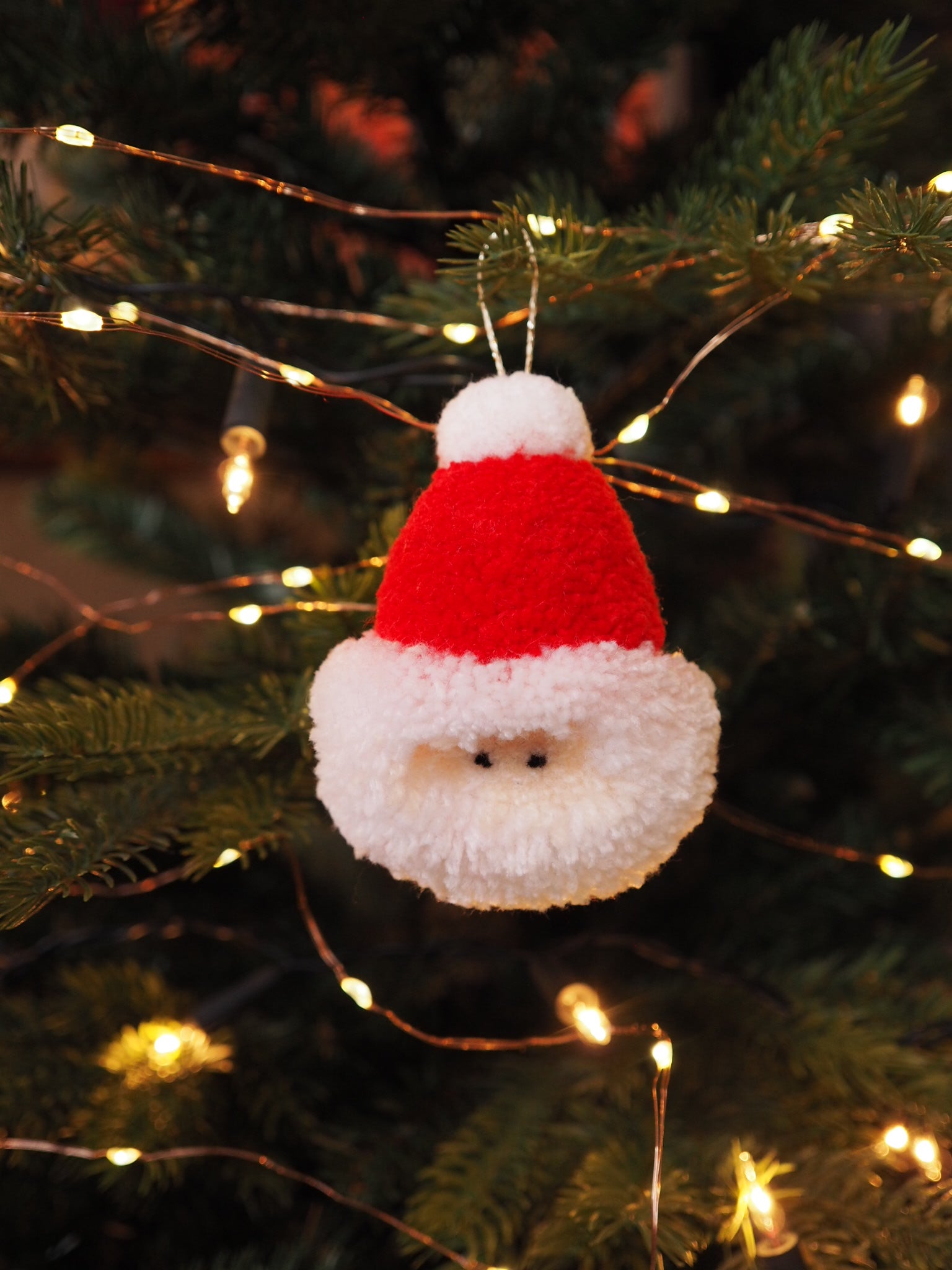 Handmade Santa Pom Pom Bauble Christmas Decoration – Fat Pom Poms
